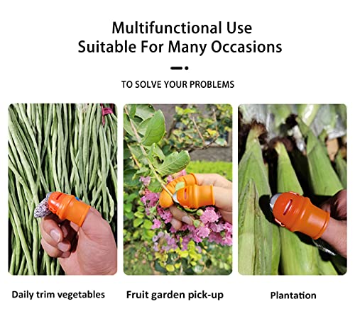 15 Pack Upgrade Gardening Silicone Thumb Knife Harvesting Tool, Vegetable Plant Fruit Picking Knife, Separator Finger Plant Fruit Picking Knife Garden Tool (Large)