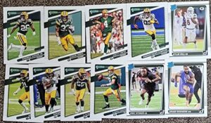 2021 panini donruss football green bay packers team set 14 cards (includes aaron rodgers brett favre and devante adams variation card) w/drafted rookies aaron rodgers