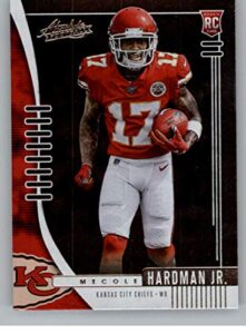 2019 absolute football #128 mecole hardman jr. rc rookie card kansas city chiefs official nfl trading card from panini america in raw (nm or better) condition