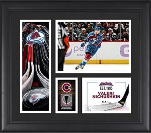 valeri nichushkin colorado avalanche framed 15″ x 17″ player collage with a piece of game-used puck – nhl game used puck collages