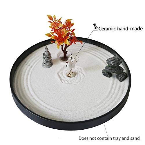 Japanese Zen Garden Accessories Kit - Japan Miniature Fairy Garden Set for Micro Landscape Terrarium Decoration Tabletop Meditation Rock Zen Gifts Zen Tool Rake Pagoda Stamp Bonsai Tress