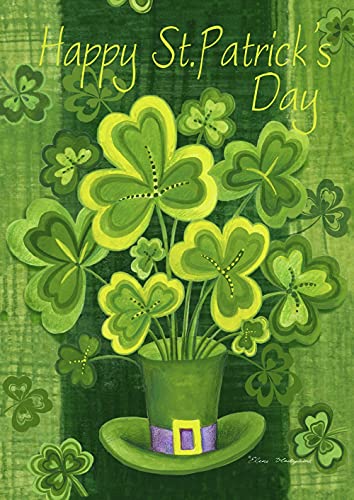 Toland Home Garden 112577 Shamrockin' St Patricks Day Flag 12x18 Inch Double Sided St Patricks Day Garden Flag for Outdoor House St Pats Flag Yard Decoration