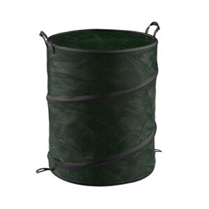 collapsible trash can- pop up 33 gallon trashcan for garbage with zippered lid by wakeman outdoors -ideal for camping recycling and more (green)