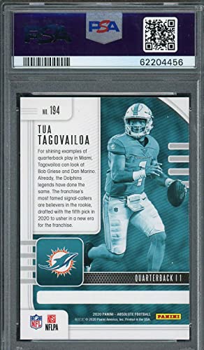 Tua Tagovailoa 2020 Panini Absolute Football Rookie Card RC #194 Graded PSA 10