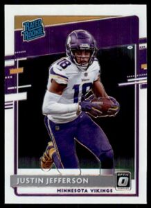 2020 panini donruss optic #163 – rated rookies justin jefferson