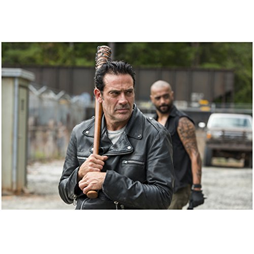 The Walking Dead Jeffrey Dean Morgan as Negan with Lucille raised on shoulder with Mike Seal as Gary 8 x 10 Inch Photo