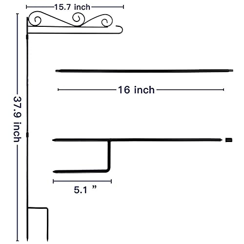 YEAHOME Garden Flag Holder Stand, Metal Powder-Coated Flagpole Premium Yard Flag Holder Weather-Proof for American Flag, Garden Flag, Outdoor Garden Decor