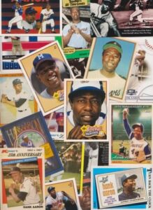 hank aaron / 25 different baseball cards featuring hank aaron