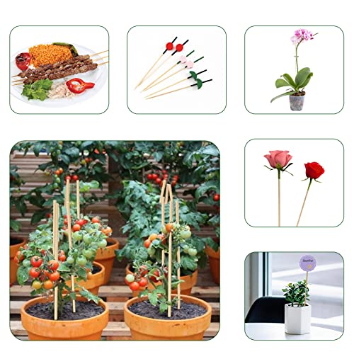 50 Pack 15.8 inch Bamboo Plant Stakes,Plant Sticks Support,Floral Plant Support Wooden,Indoor Gardening Plant Supports,Wooden Sign Posting Garden Sticks,with 4" Wires (100 pcs)