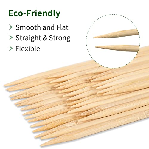 50 Pack 15.8 inch Bamboo Plant Stakes,Plant Sticks Support,Floral Plant Support Wooden,Indoor Gardening Plant Supports,Wooden Sign Posting Garden Sticks,with 4" Wires (100 pcs)