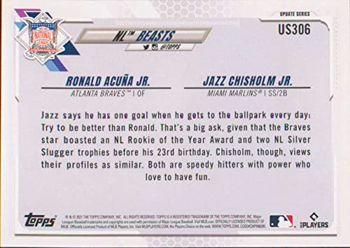 2021 Topps Update #US306 Jazz Chisholm Jr./Ronald Acuna Jr. NM-MT Miami Marlins/Atlanta Braves Baseball