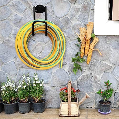 Hose Holder Wall Mount - Heavy-Duty Garden Water Hose Hanger Outdoor, Durable Hand-Forged Hose Rack Hook Mount for Expandable Hose (1, 14CM)