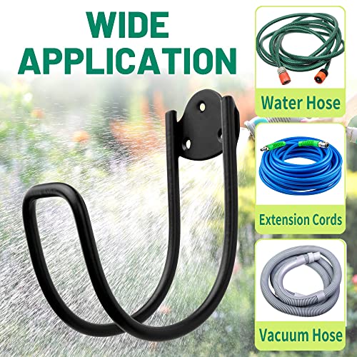 Hose Holder Wall Mount - Heavy-Duty Garden Water Hose Hanger Outdoor, Durable Hand-Forged Hose Rack Hook Mount for Expandable Hose (1, 14CM)