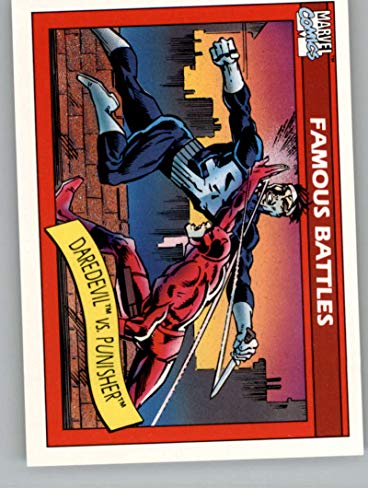 1990 Impel Marvel Universe #110 Daredevil vs. Punisher Non Sport Entertainment Trading Card in Raw (NM or Better) Condition