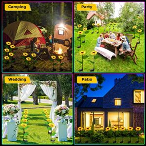 10 Pack Sunflower Solar Lights Outdoor Artificial Sunflower Garden Stake Lights Waterproof Sunflower Shape LED Landscape Lights for Home Office Party Yard Garden Lawn Porch Walkway Decoration