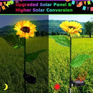 10 Pack Sunflower Solar Lights Outdoor Artificial Sunflower Garden Stake Lights Waterproof Sunflower Shape LED Landscape Lights for Home Office Party Yard Garden Lawn Porch Walkway Decoration