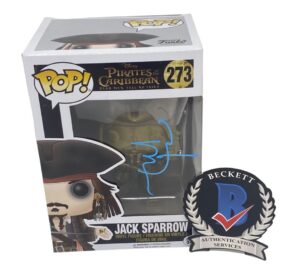 johnny depp signed funko pop jack sparrow pirates of the caribbean beckett coa