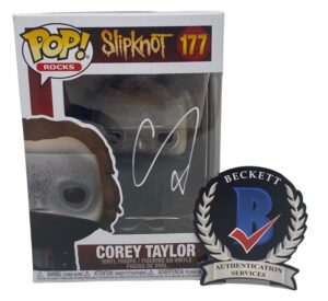 corey taylor signed autographed funko pop figure slipknot #177 beckett proof coa