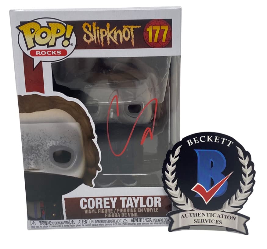 Corey Taylor Signed Autographed Funko Pop Figure Slipknot #177 Beckett Proof COA