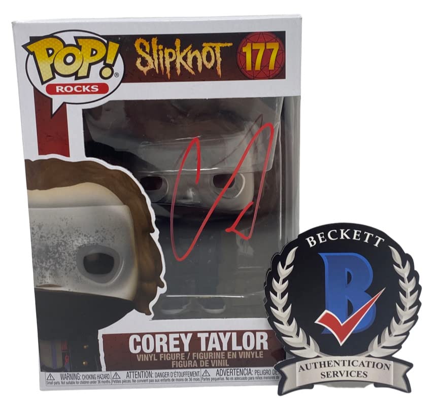 Corey Taylor Slipknot Signed Autographed Funko Pop Figure #177 Proof Beckett COA