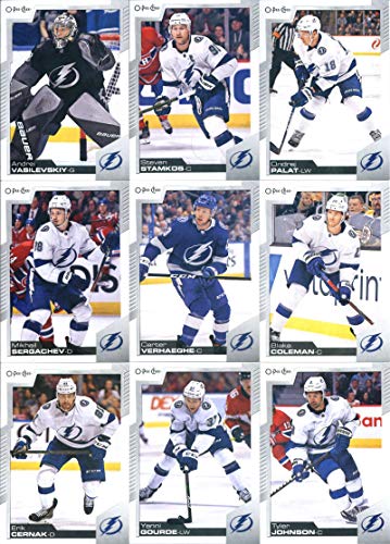 2020-21 O-Pee-Chee Tampa Bay Lightning Team Set of 18 Cards: Andrei Vasilevskiy(#26), Steven Stamkos(#27), Ondrej Palat(#68), Mikhail Sergachev(#154), Carter Verhaeghe(#168), Blake Coleman(#196), Ryan McDonagh(#242), Nikita Kucherov(#250), Erik Cernak(#30