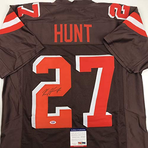 Autographed/Signed Kareem Hunt Cleveland Brown Football Jersey PSA/DNA COA