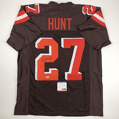 Autographed/Signed Kareem Hunt Cleveland Brown Football Jersey PSA/DNA COA