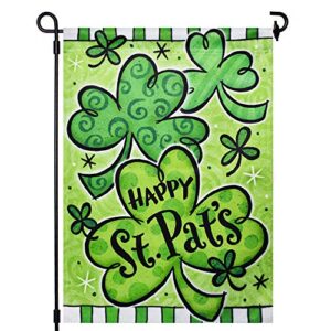 layoer 12.5 x 18 inch st. patrick’s day clover garden flag shamrocks decorative double sided