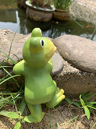 iRonrain Indoor Outdoor Statue Hanging Frog, Garden Mini Art Décor Figurine Ornament for Planter Pots Hanger Porch Patio Lawn (Design A)