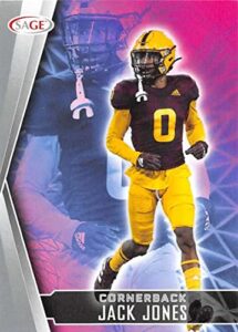 2022 sage hit draft low series silver #22 jack jones arizona state sun devils prospect football trading card in raw (nm or better) condition