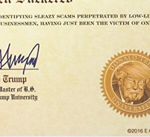 Trump University BS (Been Suckered)"Certificate" via MAD Magazine plus 2 Bumper Stickers