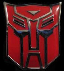 transformers autobots 1 1/8″ x 1 1/2″ red-silver-enamel pin sm