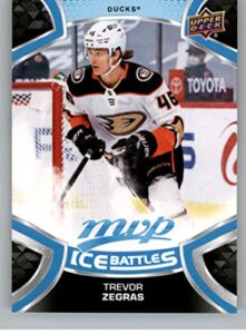 2021-22 upper deck mvp ice battles #ib-249 trevor zegras rc rookie card anaheim ducks official nhl hockey card in raw (nm or better) condition