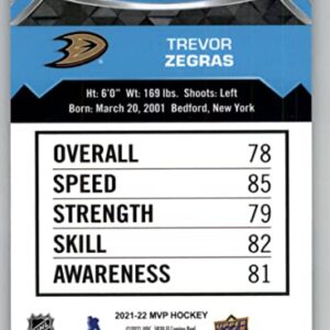 2021-22 Upper Deck MVP Ice Battles #IB-249 Trevor Zegras RC Rookie Card Anaheim Ducks Official NHL Hockey Card in Raw (NM or Better) Condition