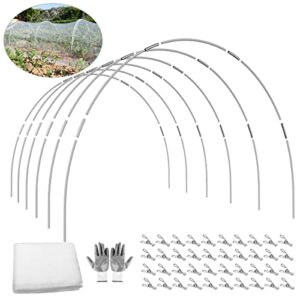 garden mesh netting kit,8×25 ft plant protection covers with 30pcs greenhouse garden hoops,ultra fine mesh netting cover for vegetable plants,animals birds barrier garden netting kit