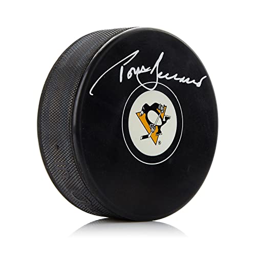 Tom Barrasso Pittsburgh Penguins Autographed Hockey Puck - Autographed NHL Pucks