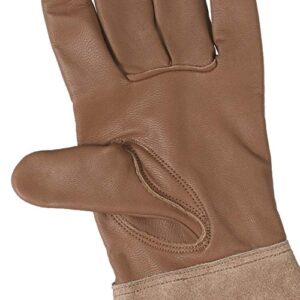 Amazon Basics Leather Gardening Gloves with Forearm Protection, Brown, Large