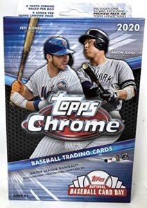 2020 topps chrome baseball factory sealed hanger box with topps update preview pack 5 chrome packs with 4 cards per pack chase rookie cards of randy arozarena and luis robert exclusive 5 card preview pack of topps update series awesome beautiful chrome fi