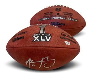 aaron rodgers autographed super bowl xlv 45 signed full size football fanatics authentic coa – get the official game style ball!