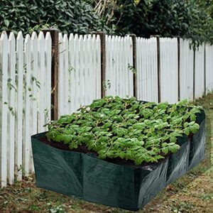 Fabric Raised Garden Bed, Garden Grow Bed Bags with 6 Divided Grids, Square PE Planting Pots with Drainage Holes, Planting Container Grow Bag Planter Pot for Growing Herbs, Flowers and Vegetables