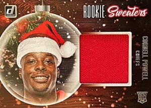 authentic cornell powell football sweater patch rookie card 2021 panini donruss rookie sweaters – kansas city chiefs