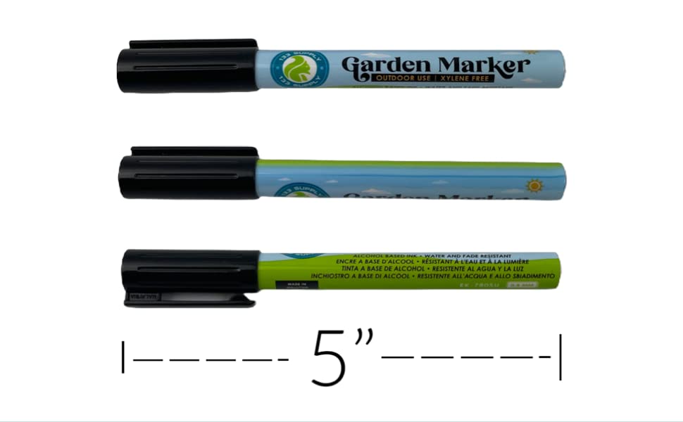 133 SUPPLY - 2 Pack Garden Marker Pen Permanent Markers Black (UV Fade Resistant Marker Pens for Plant Markers Garden Markers Waterproof Pen Black Markers Outdoor Marker for Garden Plant Labels 0.8mm)