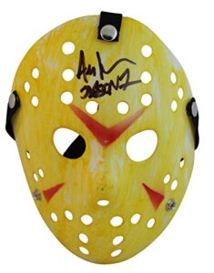 ari lehman friday the 13th”jason 1″ signed yellow jason mask bas witnessed