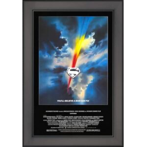 framed superman official movie poster photo print size 11 inches by 17 inches black frame