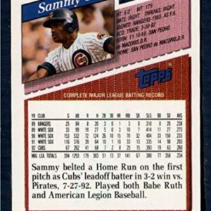 1993 Topps #156 Sammy Sosa NM-MT Chicago Cubs Baseball