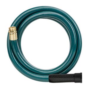 worth garden lead-in short garden hose 5/8 in. x 12ft. no kink,no leak,heavy duty durable pvc water hose with brass hose fittings, male to female fittings,12 years warranty,h055b02