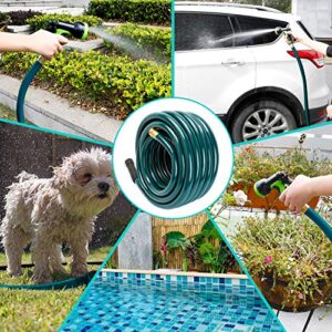 Worth Garden LEAD-IN Short Garden Hose 5/8 in. x 12ft. NO KINK,No Leak,HEAVY DUTY Durable PVC Water Hose with Brass Hose Fittings, Male to Female Fittings,12 YEARS WARRANTY,H055B02