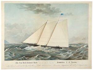 the new york schooner yacht”america” commodore j. c. stevens, sailing the great match with the english schooner yacht titania commodore stephenson the 28th august 1851