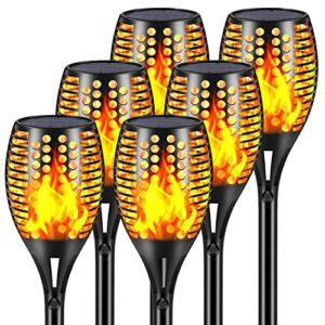 aityvert upgraded larger solar torch lights, waterproof outdoor dancing flames lights, flickering flames garden lights, landscape decoration pathway patio lights 43″ 96 led (6)