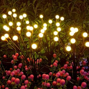 weeksun 8 pack 10led solar garden lights, solar firefly lights, swaying led solar decorative lights stick, garden lights solar powered waterproof for garden shrub lawn patio decoration, warm white